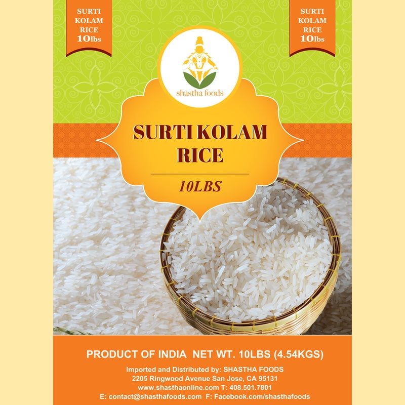 Shastha Surti Kolam Rice 10 lbs - Pack of 1 - Walmart.com