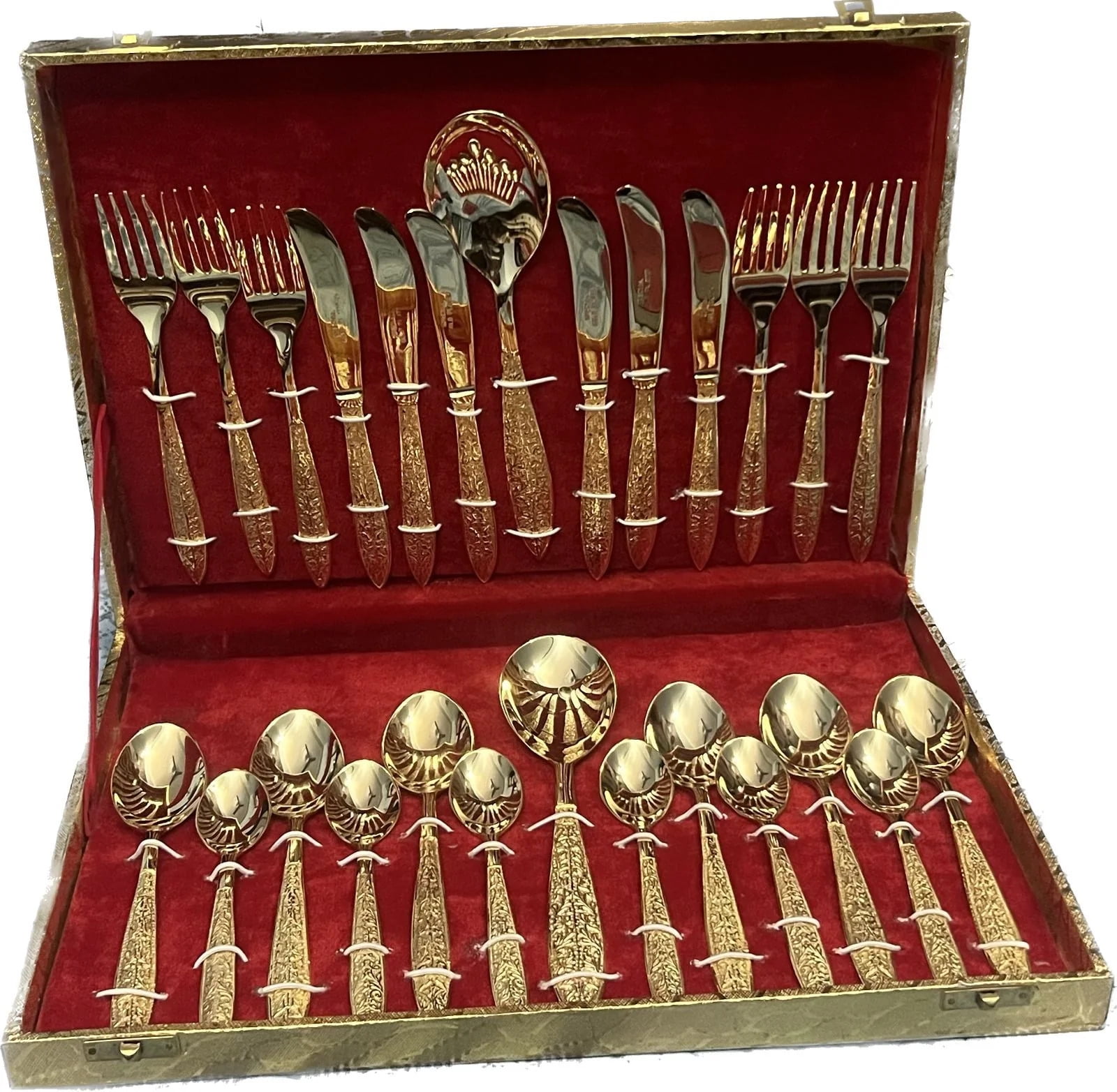 Shataj's Designer Cutlery Set in Gold Finish - Walmart.com