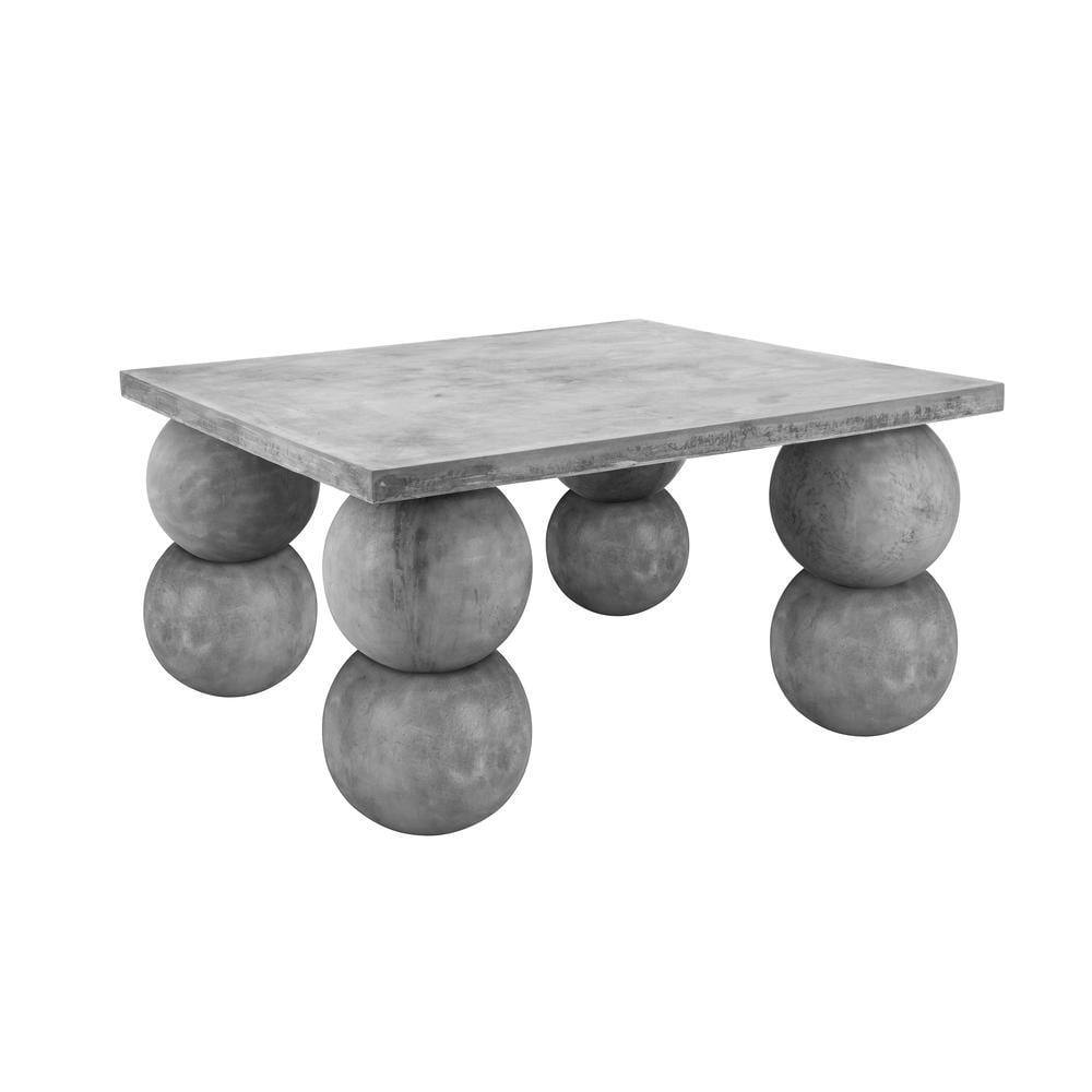Shatana Home Dani Square Entryway Table Large in Light Grey Concrete ...