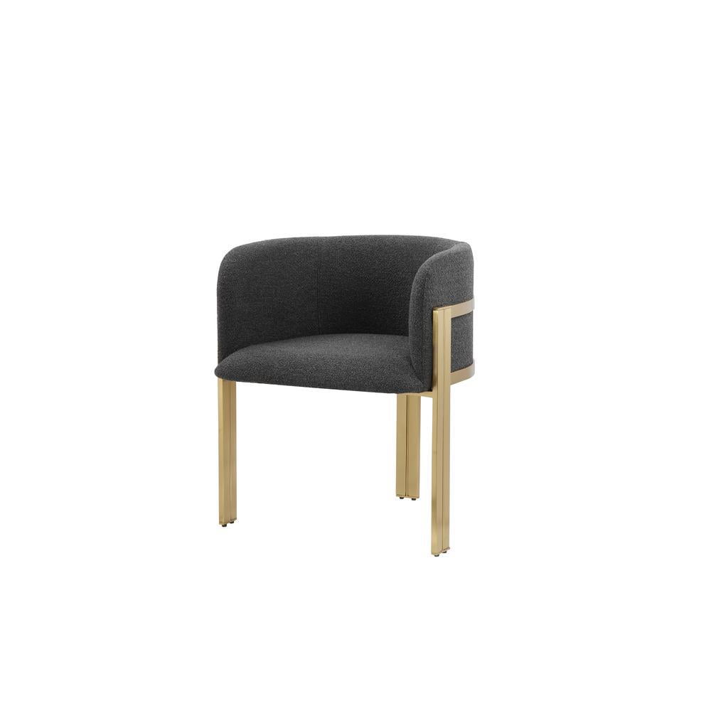 Shatana Home Mort Accent Chair in Brushed Gold and Black Boucle ...