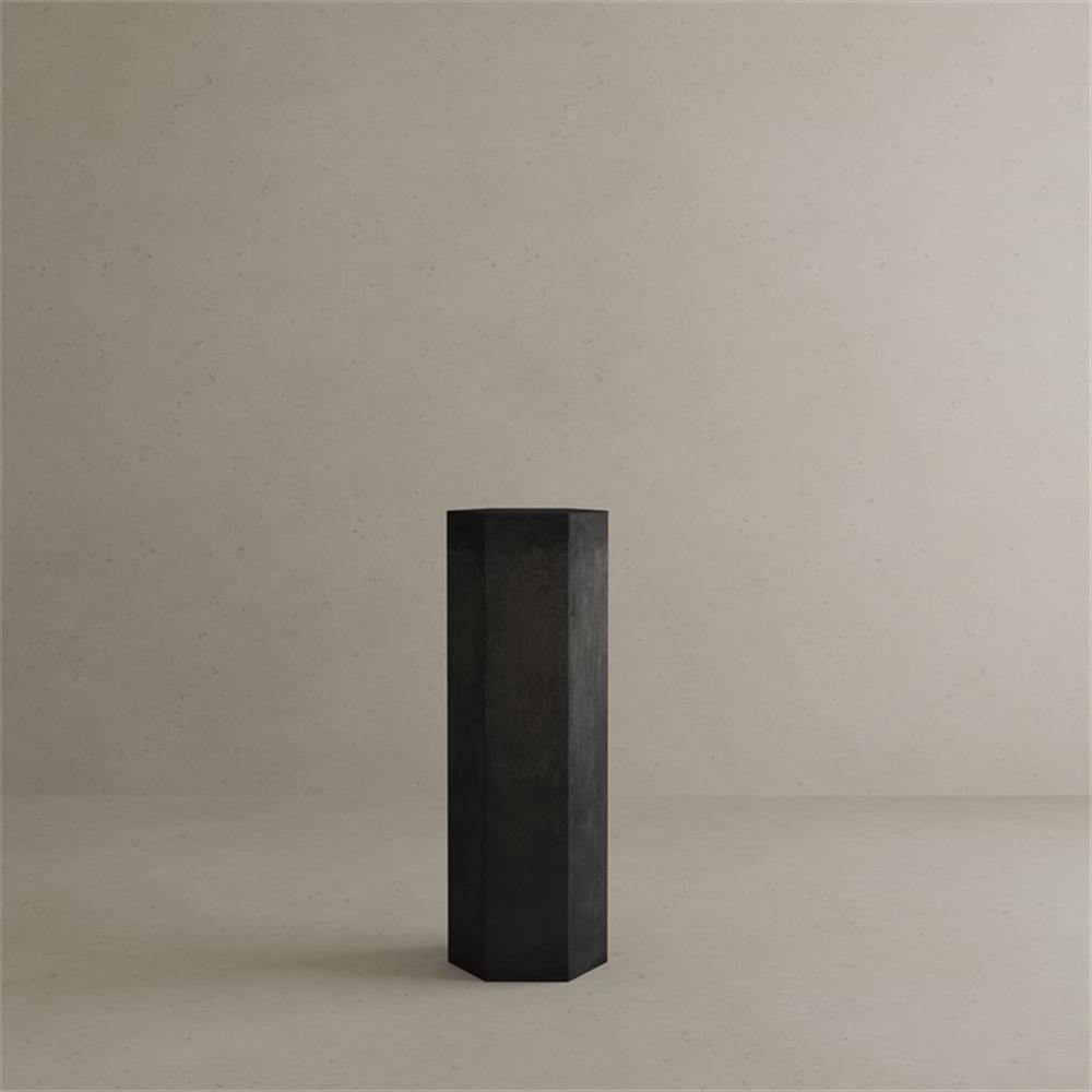 Shatana Home Tubbs Hexagon Pedestal Tall in Black Concrete - Walmart.com