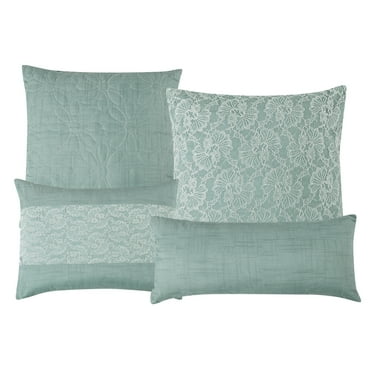 Maison Toile Coverlet & 1 Pillow Sham Set, Blue - Twin Size - 2 Piece ...