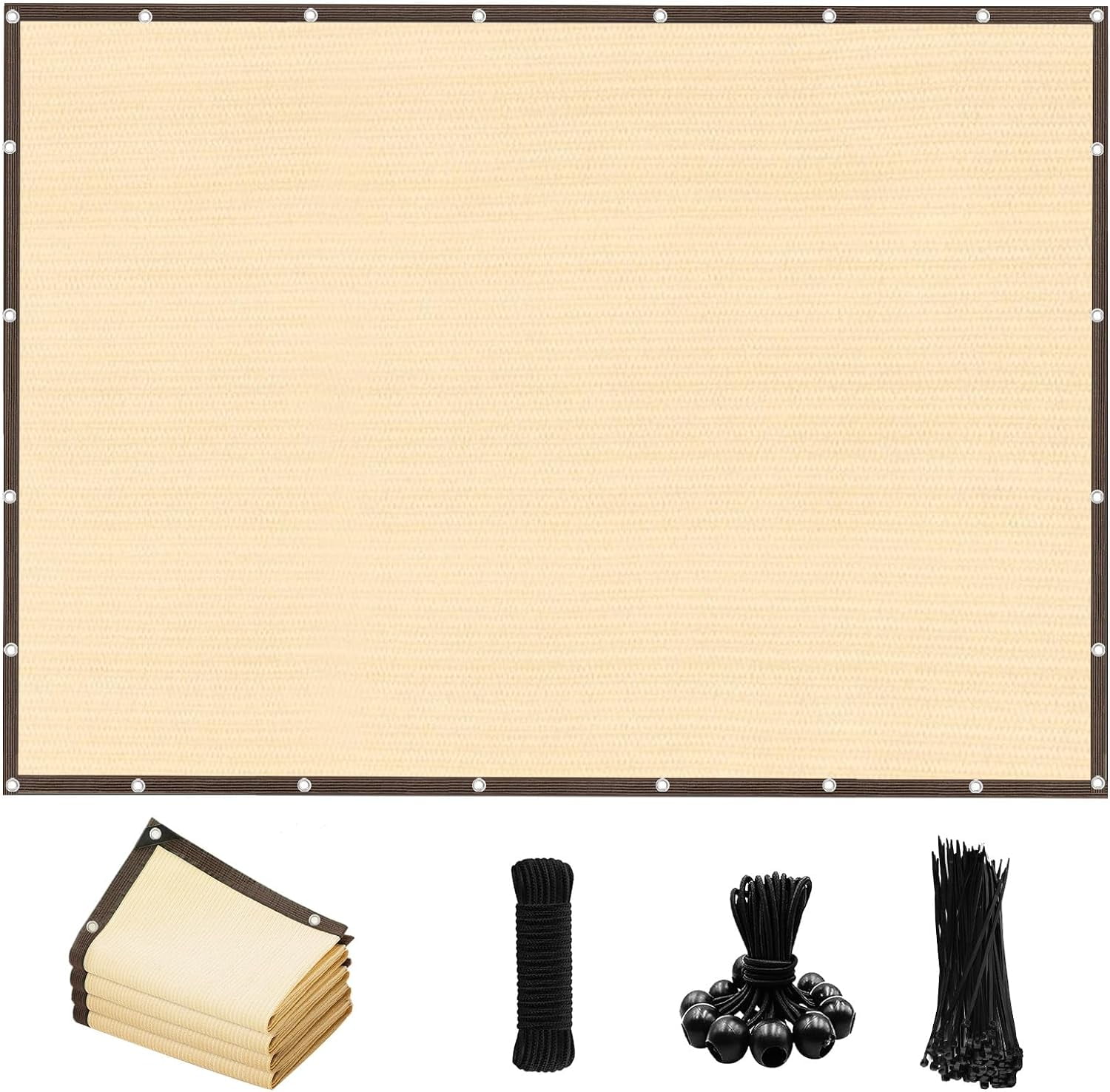 Shatex Outdoor Sun Shade Sail 90% UV Resist Grommets Shade Cloth with ...