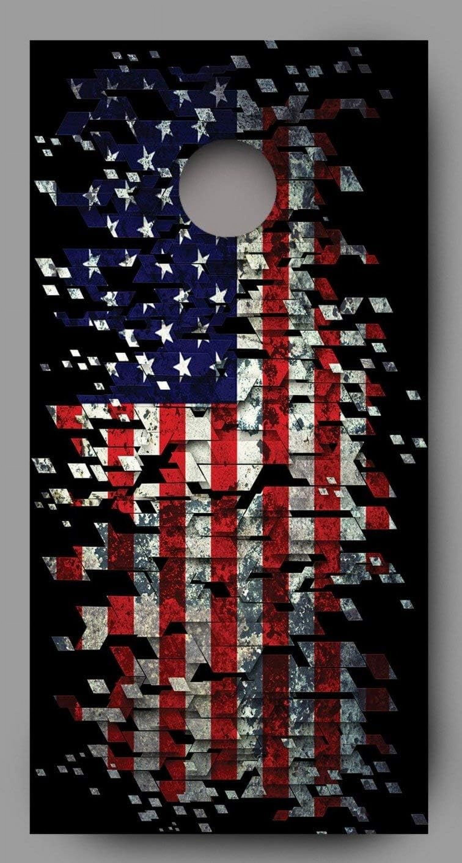 Shattered American Flag Corn Hole Wraps Decal - Walmart.com