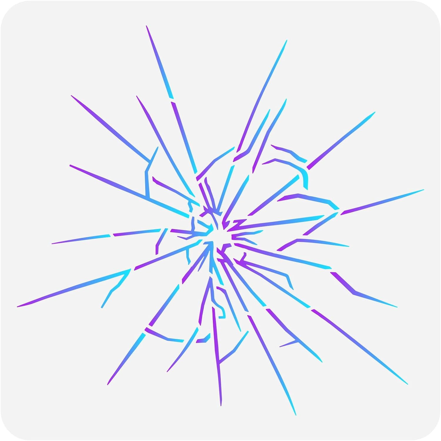 Shattered Glass Stencil 11.8x11.8inch Reusable Broken Glass Painting ...