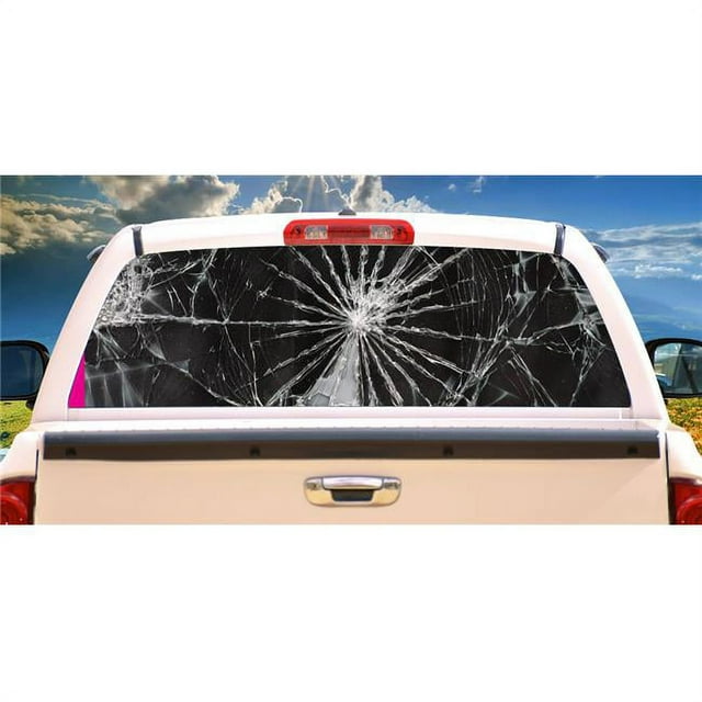 Shattered Rear Window Graphic Suv View Thru Vinyl Back Truck Decal ...