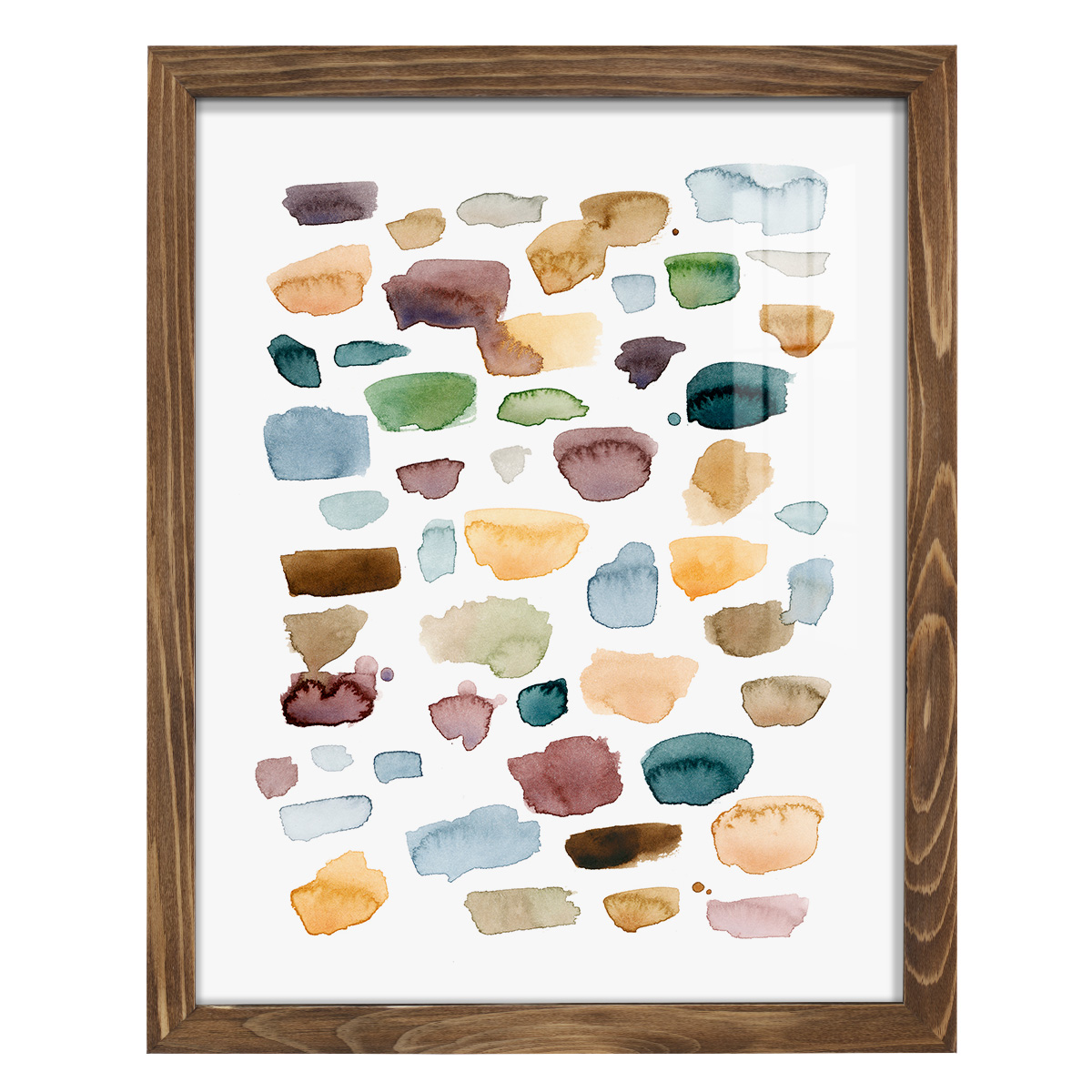 Shattered Segments I - Framed Print w/glass - Walnut - Walmart.com