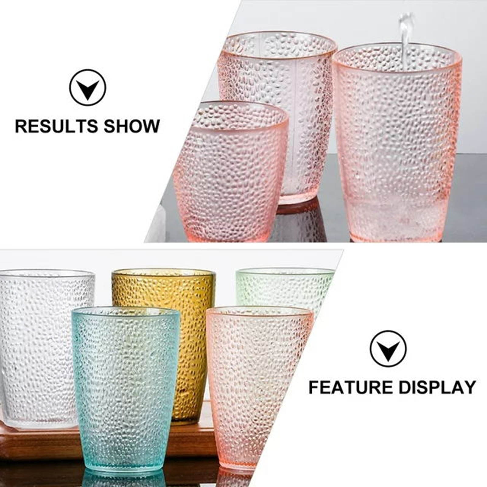 Shatterproof Acrylic Glasses- Clear Drinking Cups for , , Juice & Water ...