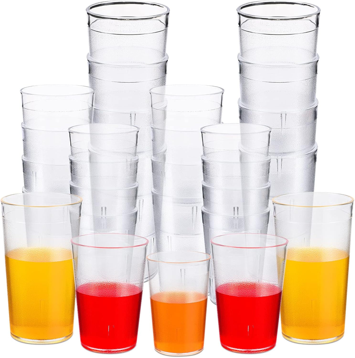 Shatterproof Plastic Tumblers Stackable and Unbreakable Clear Plastic ...