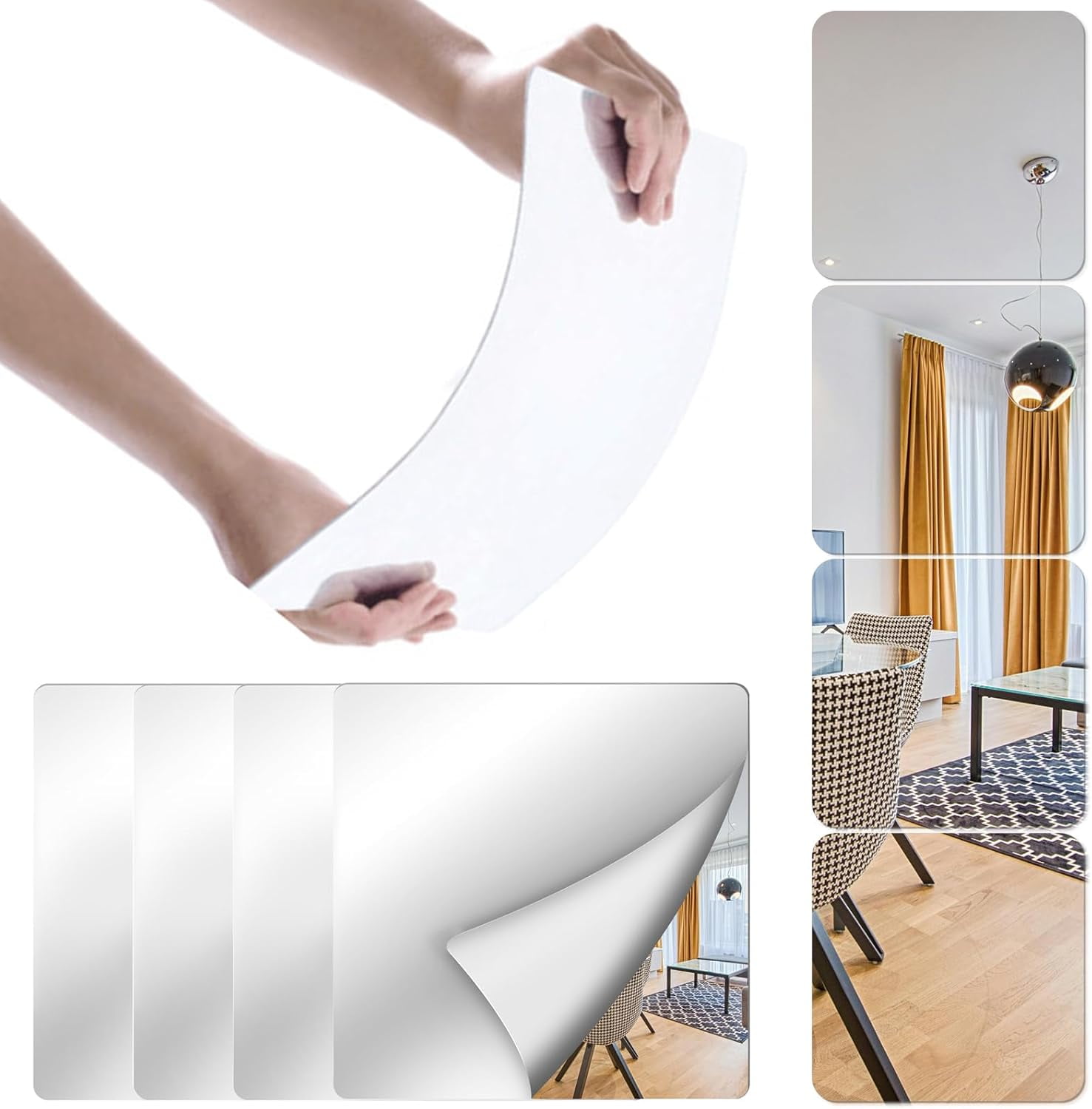 Shatterproof Wall Mirror Full Length, Flexible Plastic Mirror Sheets ...