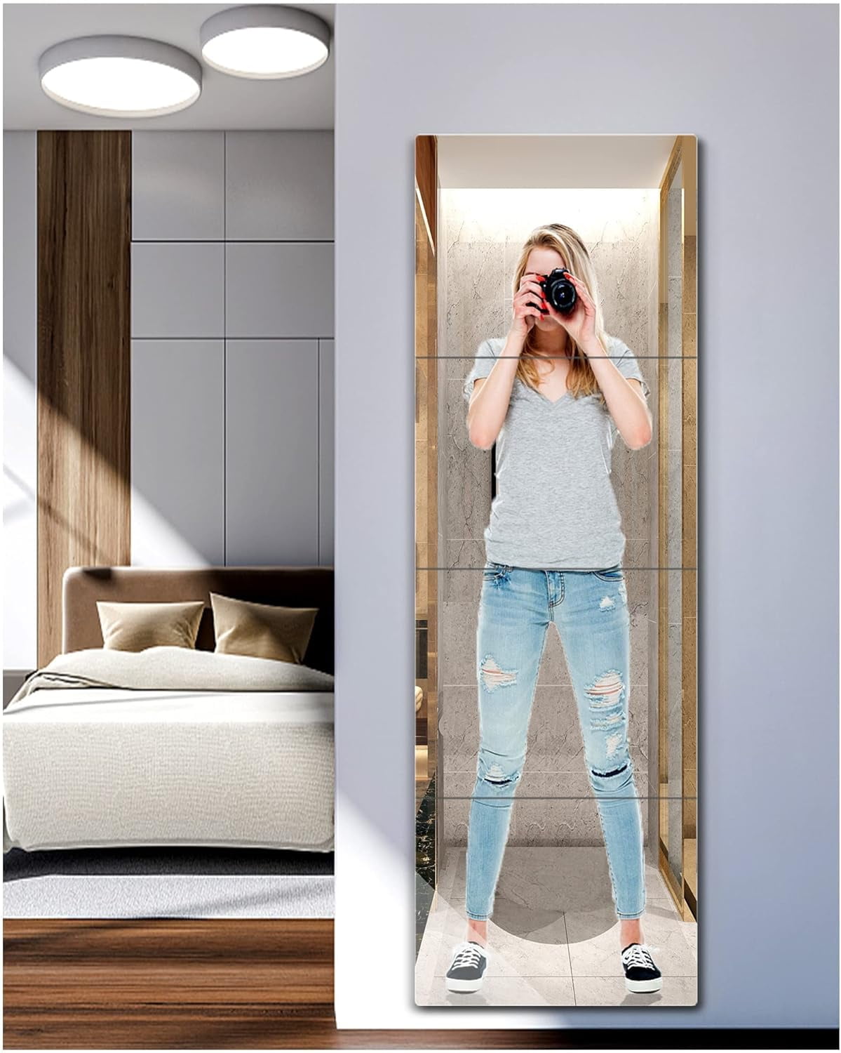 Shatterproof Wall Mirror Full Length,Mirror for Bedroom,Plexiglass Gym ...
