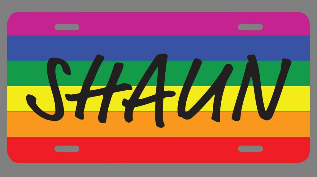 Shaun Name Pride Flag Style License Plate Tag Vanity Novelty Metal | UV ...