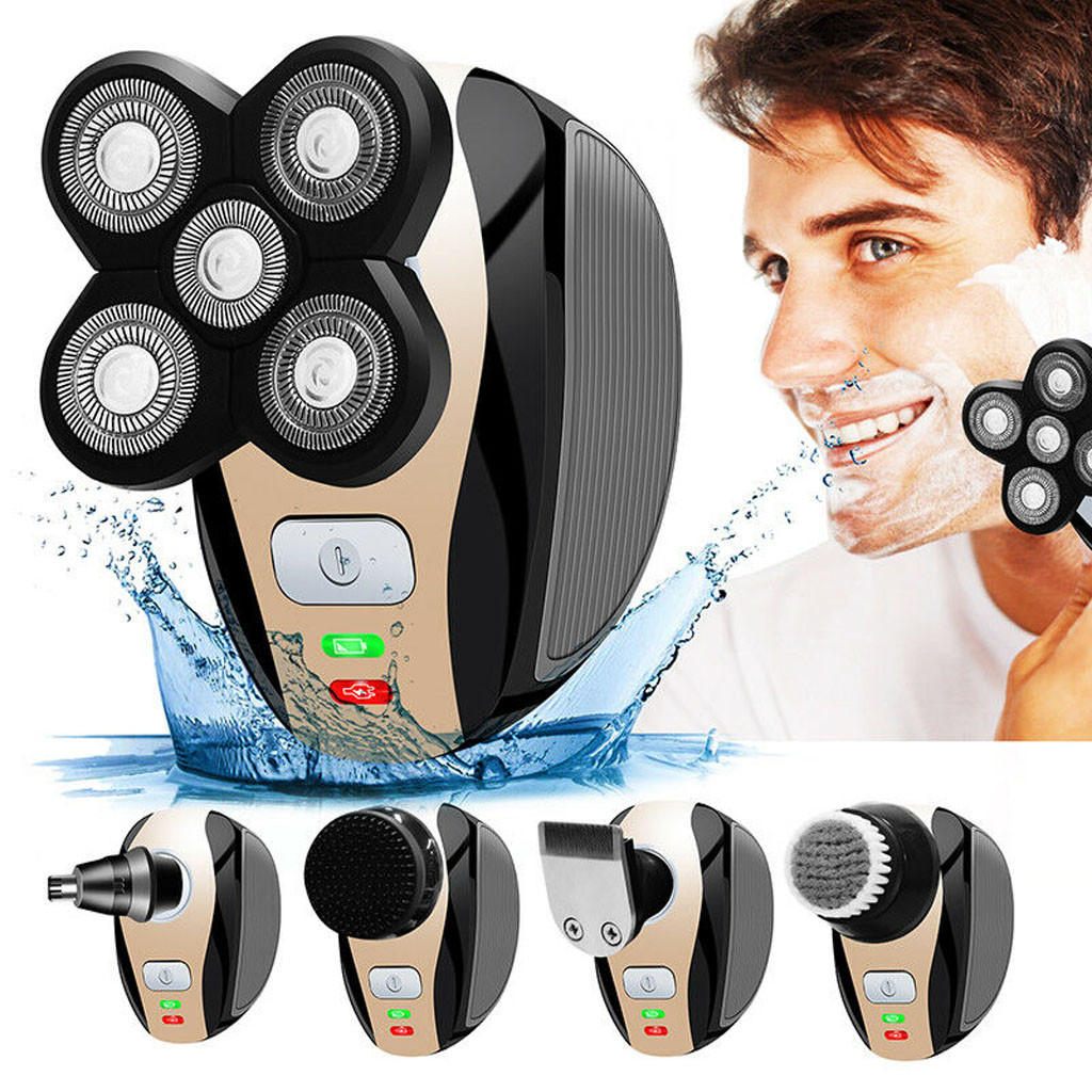 Shave 5 in 1 Rechargeable Bald Head Shaver Hair Beard Trimmer Shaving ...