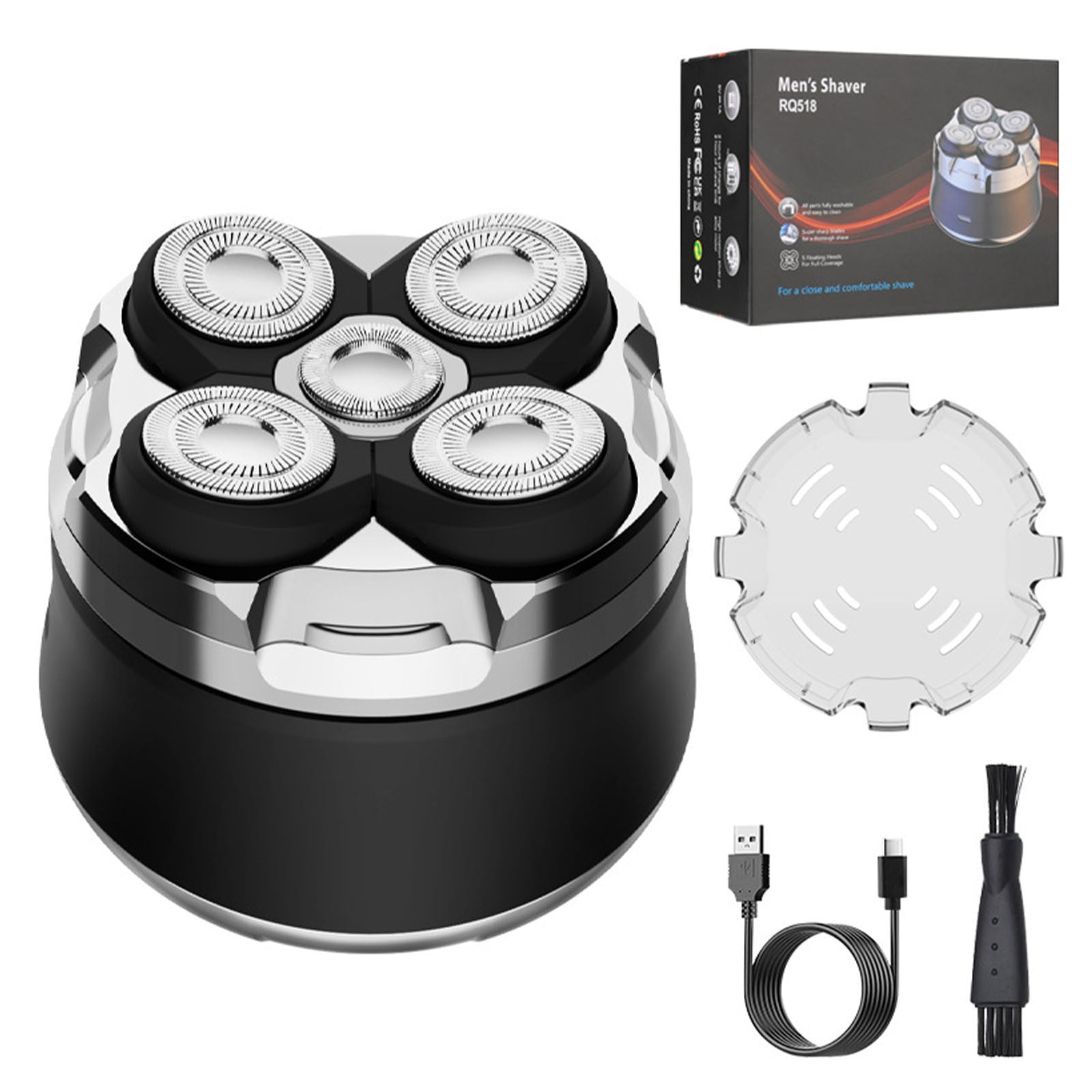 Shave New Body Wash 5 Head Shaver Men's Rechargeable Bald Machine Head ...