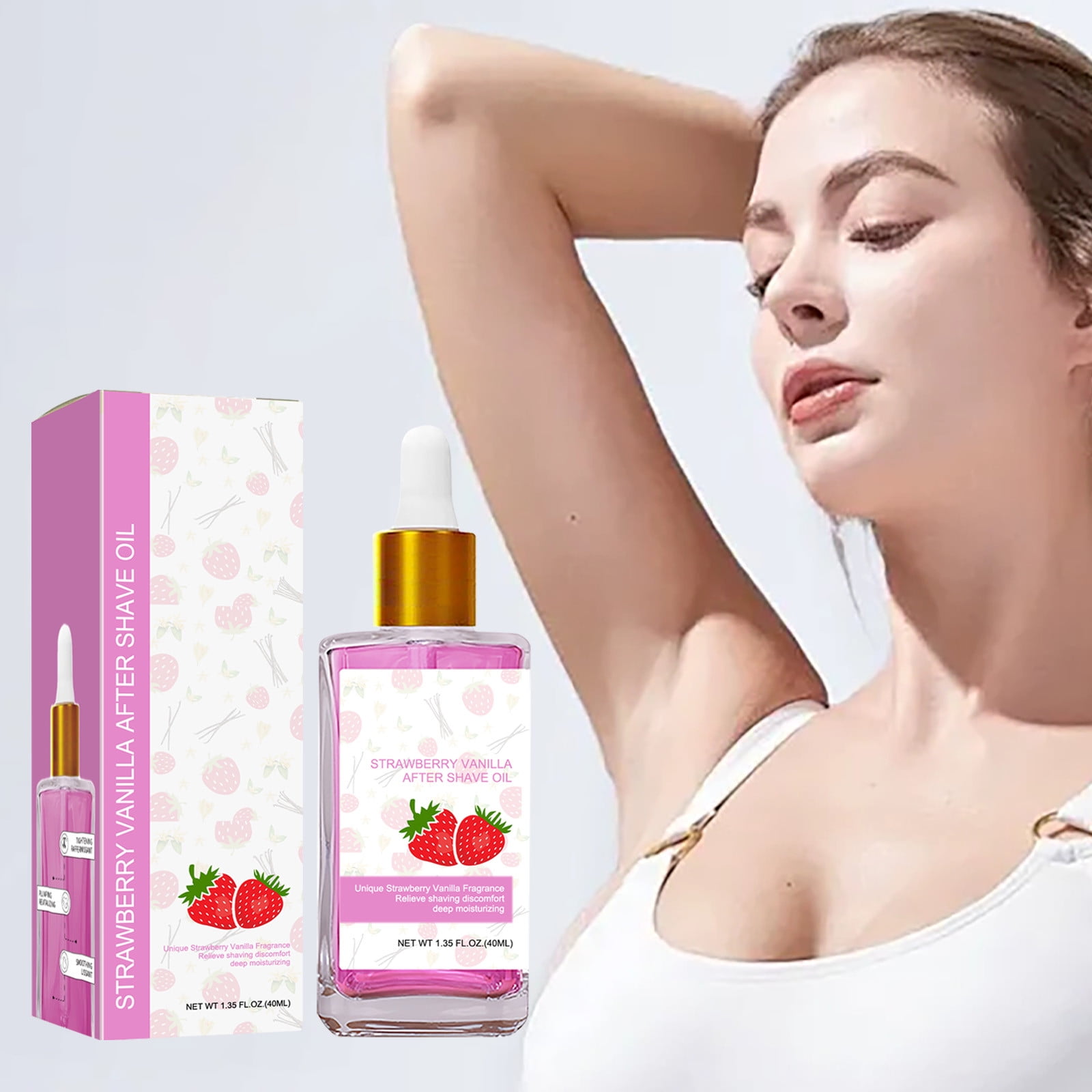 After Shave Oil for Women Smooth Skin, Luxury After Shave Oil, Strawberry Scent Soothing ...