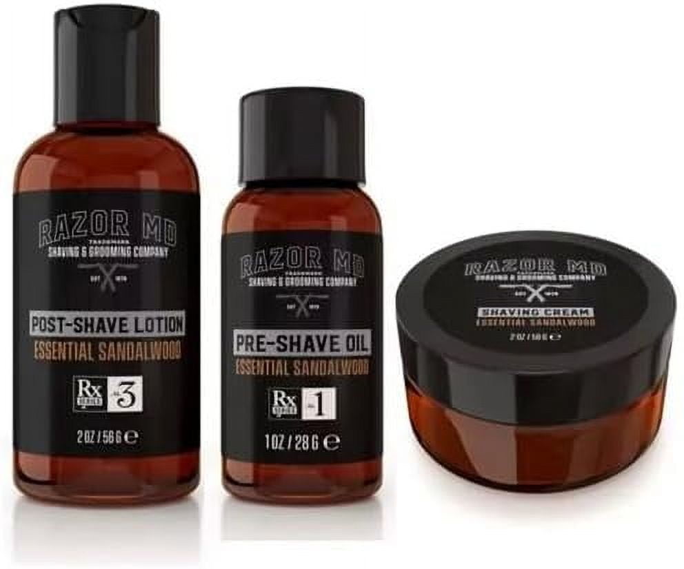 Shave Trio for Men Pre-Shave Oil, Shaving Cream, Post-Shave Lotion ...
