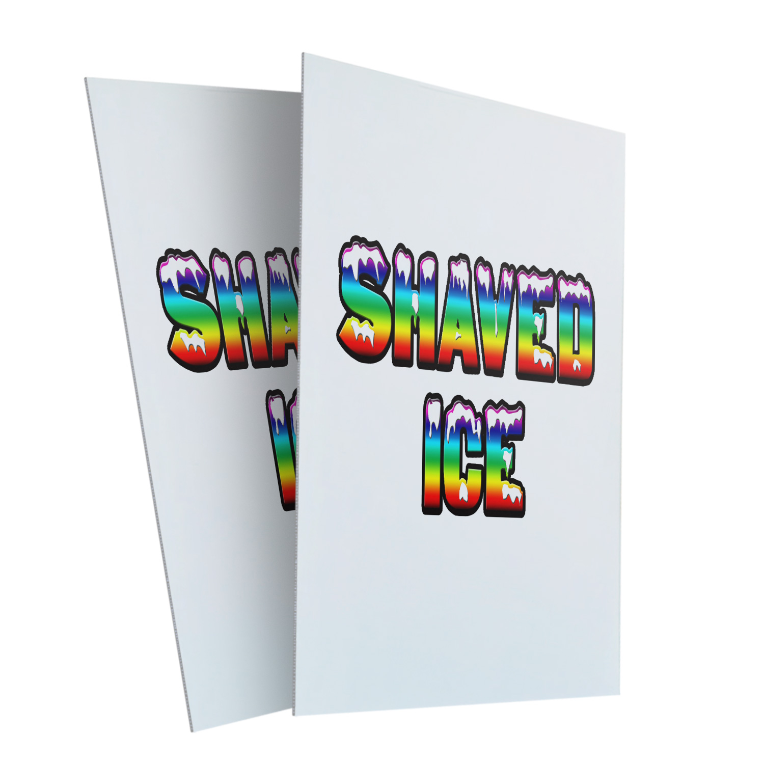 Shaved Ice (2-PACK) 24" x 36" Plastic Signs | Sign Insert 4mm ...