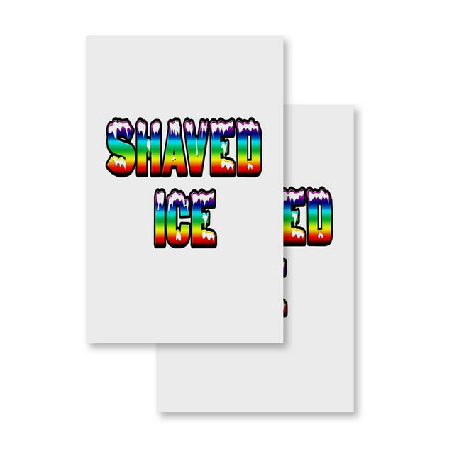 Shaved Ice (2-PACK) 24" x 36" Vinyl Decals | Sign Insert Peel & Stick ...