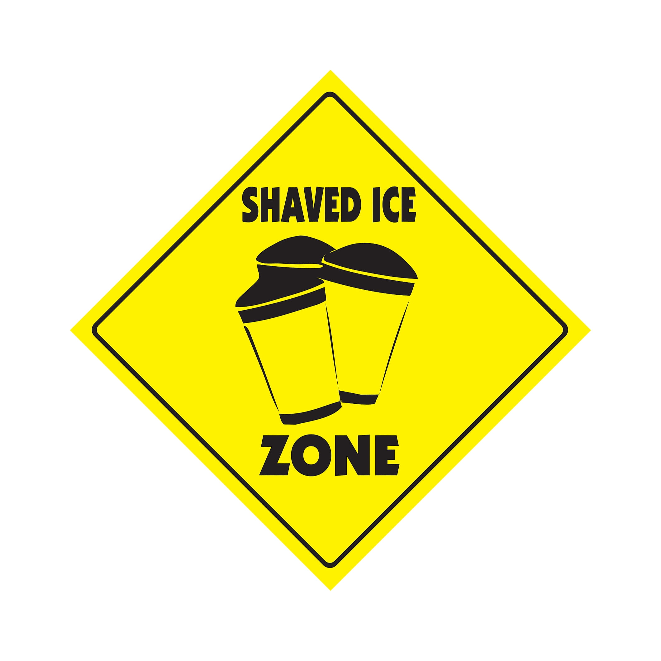 Shaved Ice Crossing Sign Zone Xing | Indoor/Outdoor | 17" Tall water ...