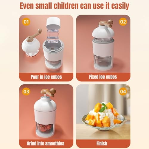 Shaved Ice Machine BPA Snow Cone Machine Crushed Ice Maker Portable Ice ...