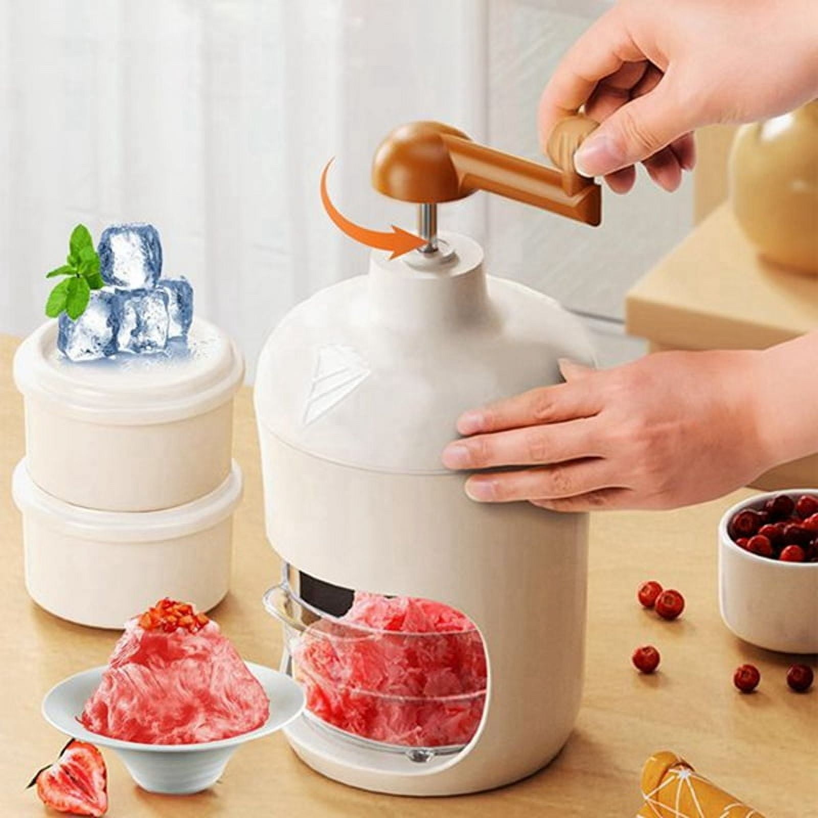 Shaved Ice Machine Ice Crusher Hand Operated Shaved Ice Maker Household ...