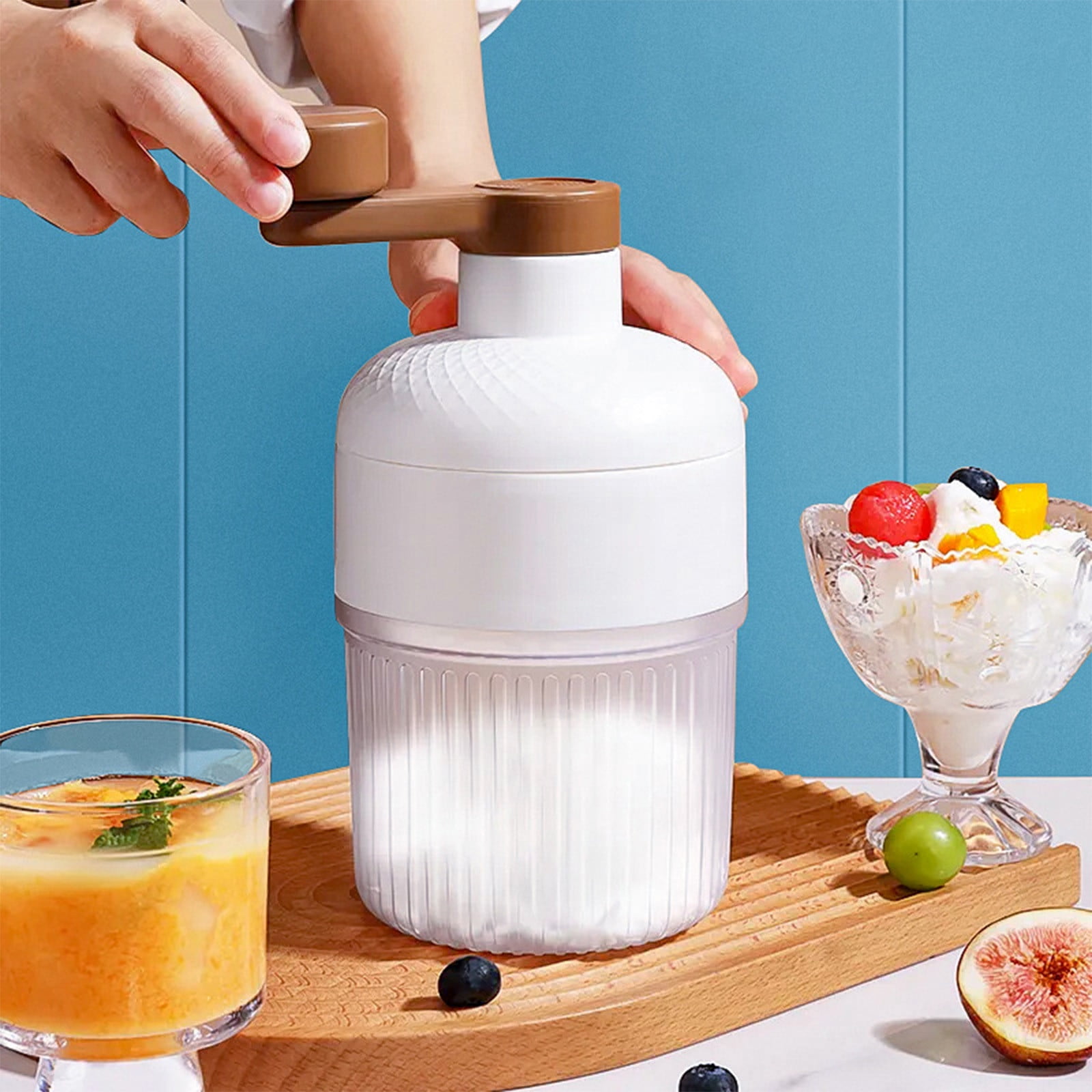 Shaved Ice Machine Manual Hand Crank | Portable Household Ice Crusher ...