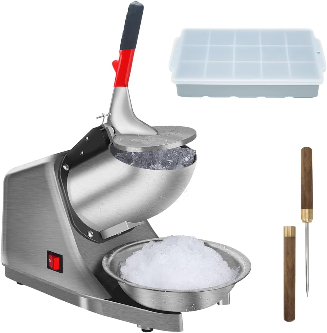Shaved Ice Machine Snow Cone Machine Ice Crusher with Stainless Steel ...