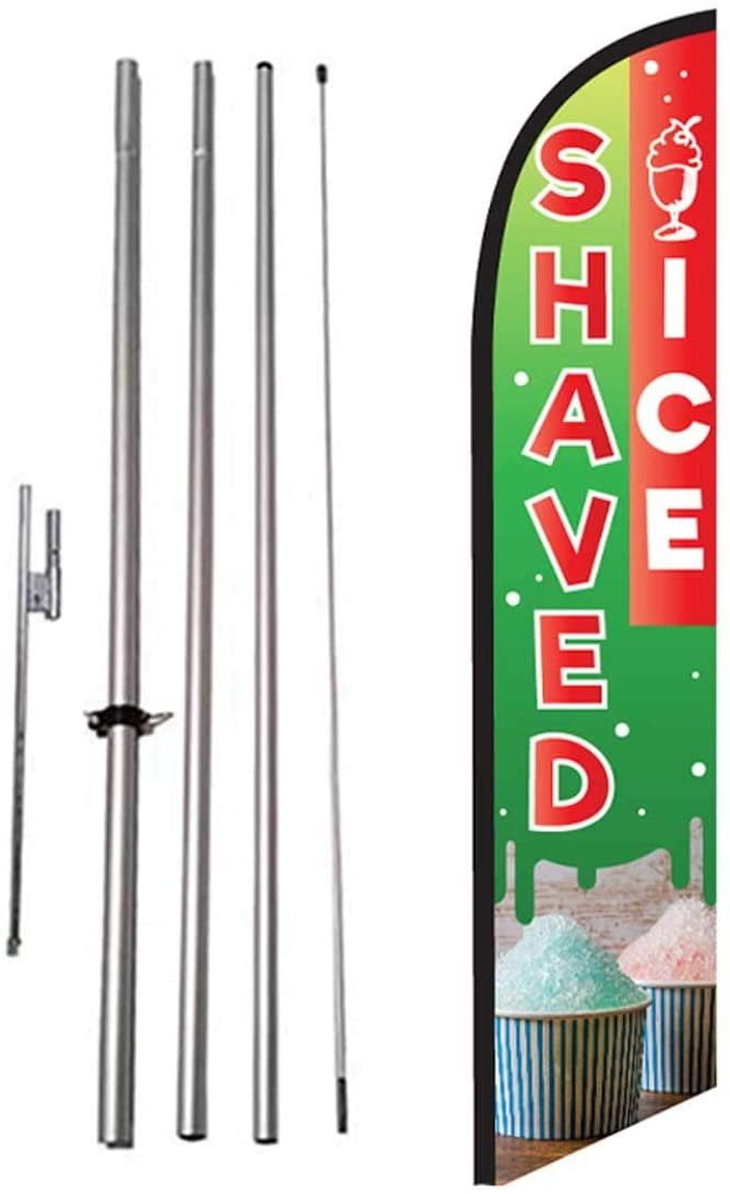 Shaved Ice Outdoor Sign. Advertising Feather Banner Swooper Flag Set ...
