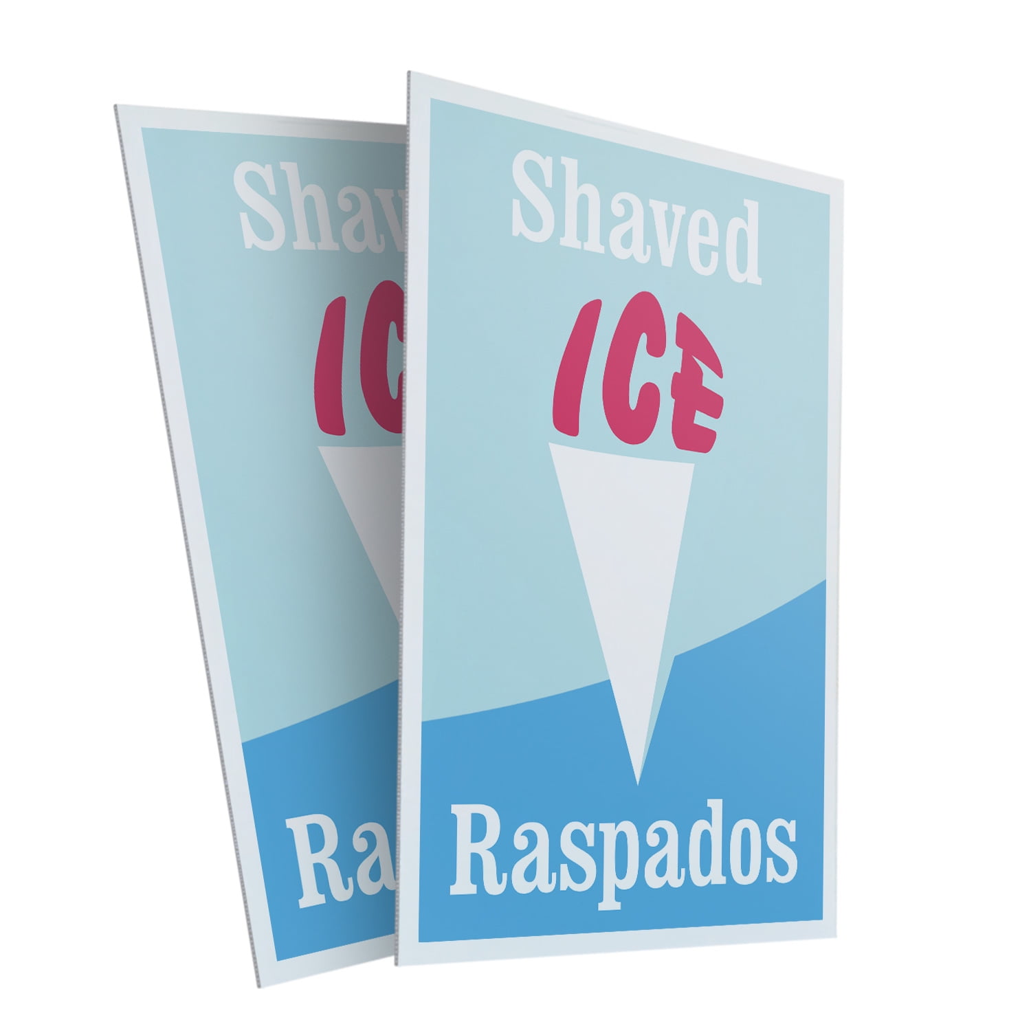 Shaved Ice Raspados (2-Pack) 24 Inch x 36 Inch Plastic Signs Sign ...