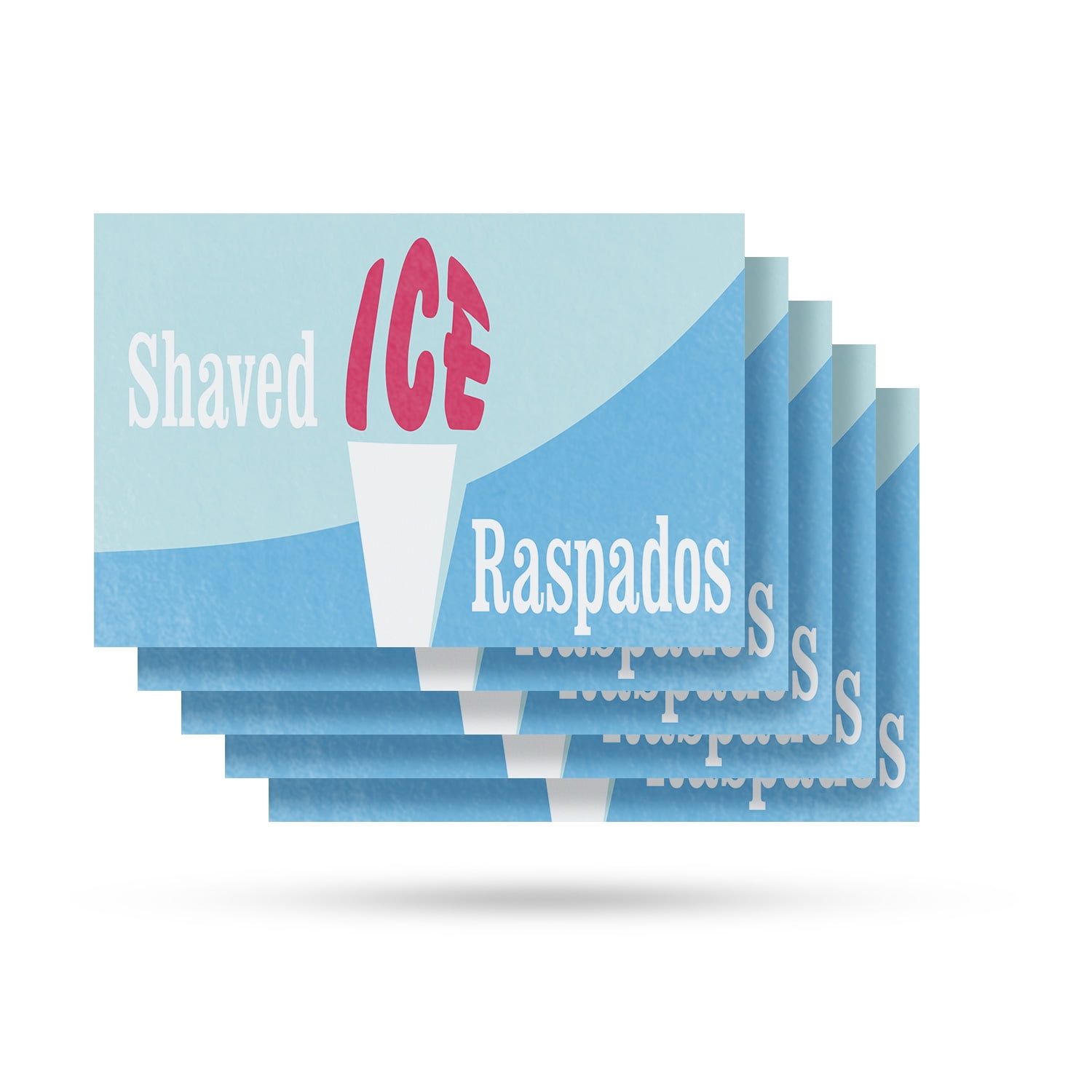 Shaved Ice Raspados Vinyl Decal 5 Pack of 12 Inch x 16 Inch ...