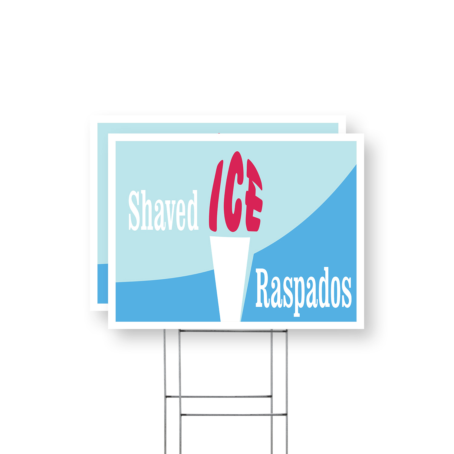 Shaved Ice Raspados Yard Sign 2 Pack of 18 Inch x 24 Inch Single Sided ...