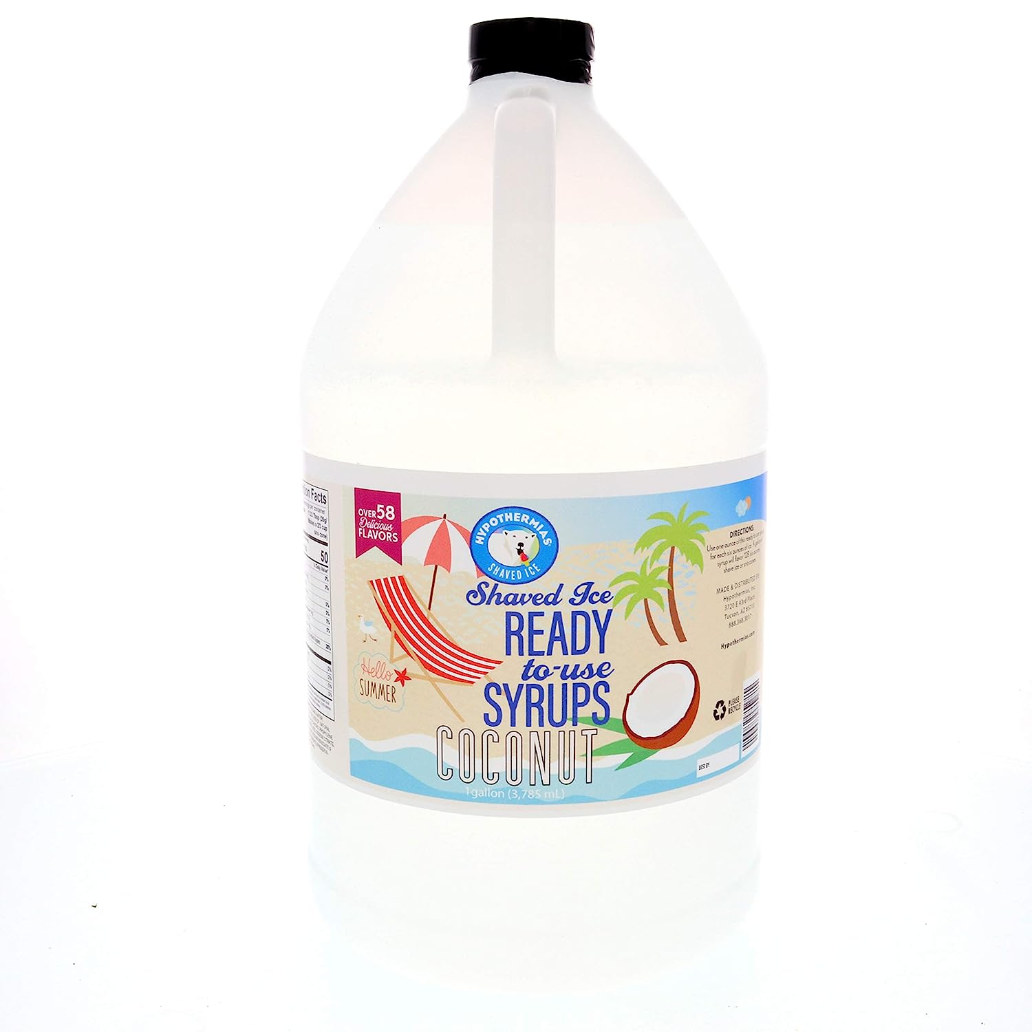 Shaved Ice & Snow Cone Syrup - Gallon (128 fl. oz) - Coconut - Made ...