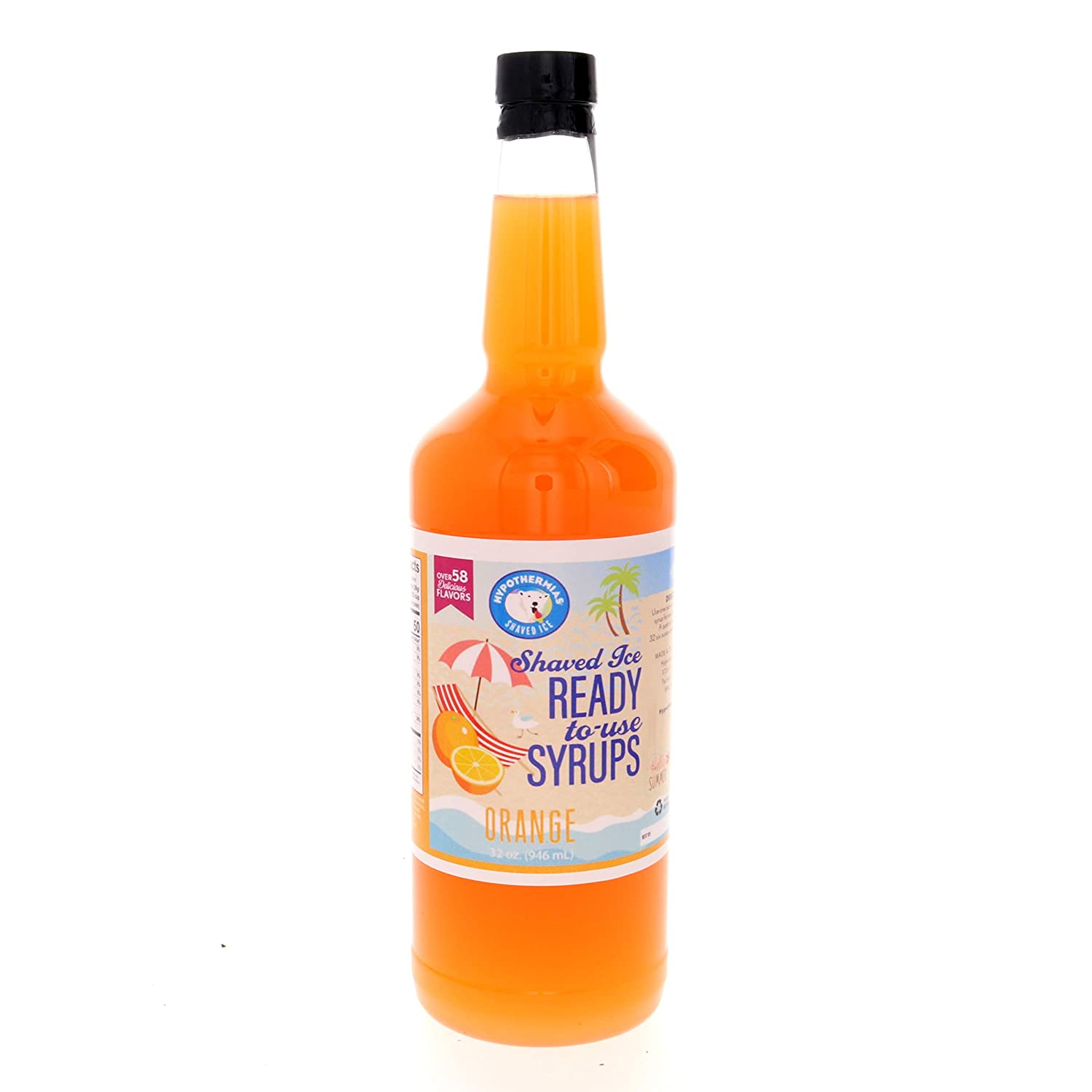 Shaved Ice & Snow Cone Syrup - Quart (32 fl. oz) - Orange - Made with ...