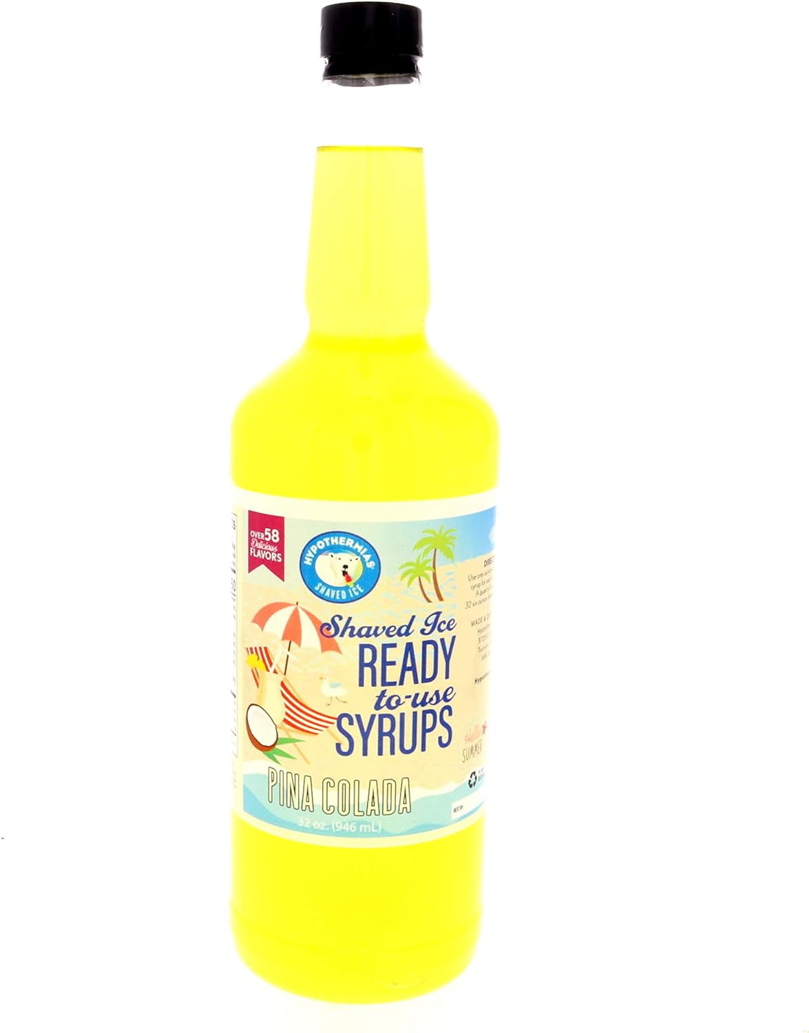 Shaved Ice And Snow Cone Syrup Quart 32 Fl Oz Piña Colada Made