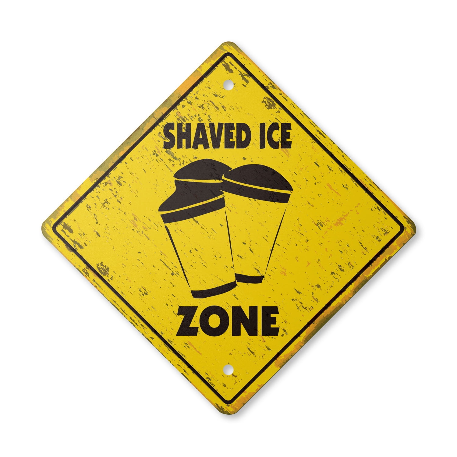 Shaved Ice Vintage Crossing Sign Zone Xing | Indoor/Outdoor Plastic ...