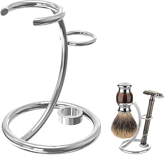 Shaver Kit Storage Stand, Stainless Steel Holder for Safety Razor and ...
