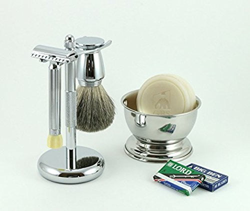 Shaving Gift Set with Merkur 510 Progress Safety Razor, Bowl, GBS ...