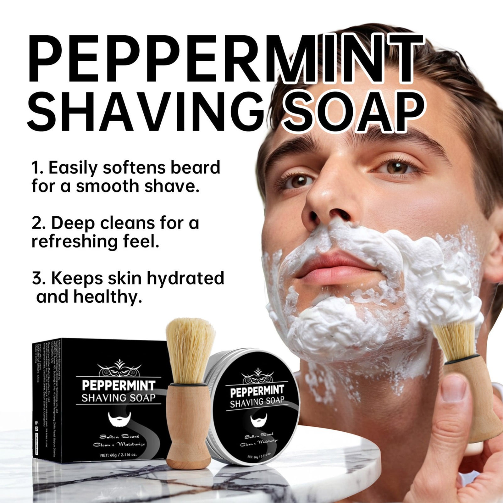 Shaving Soap Handmade Foaming Cleanser Rich Lather Deep Cleansing ...