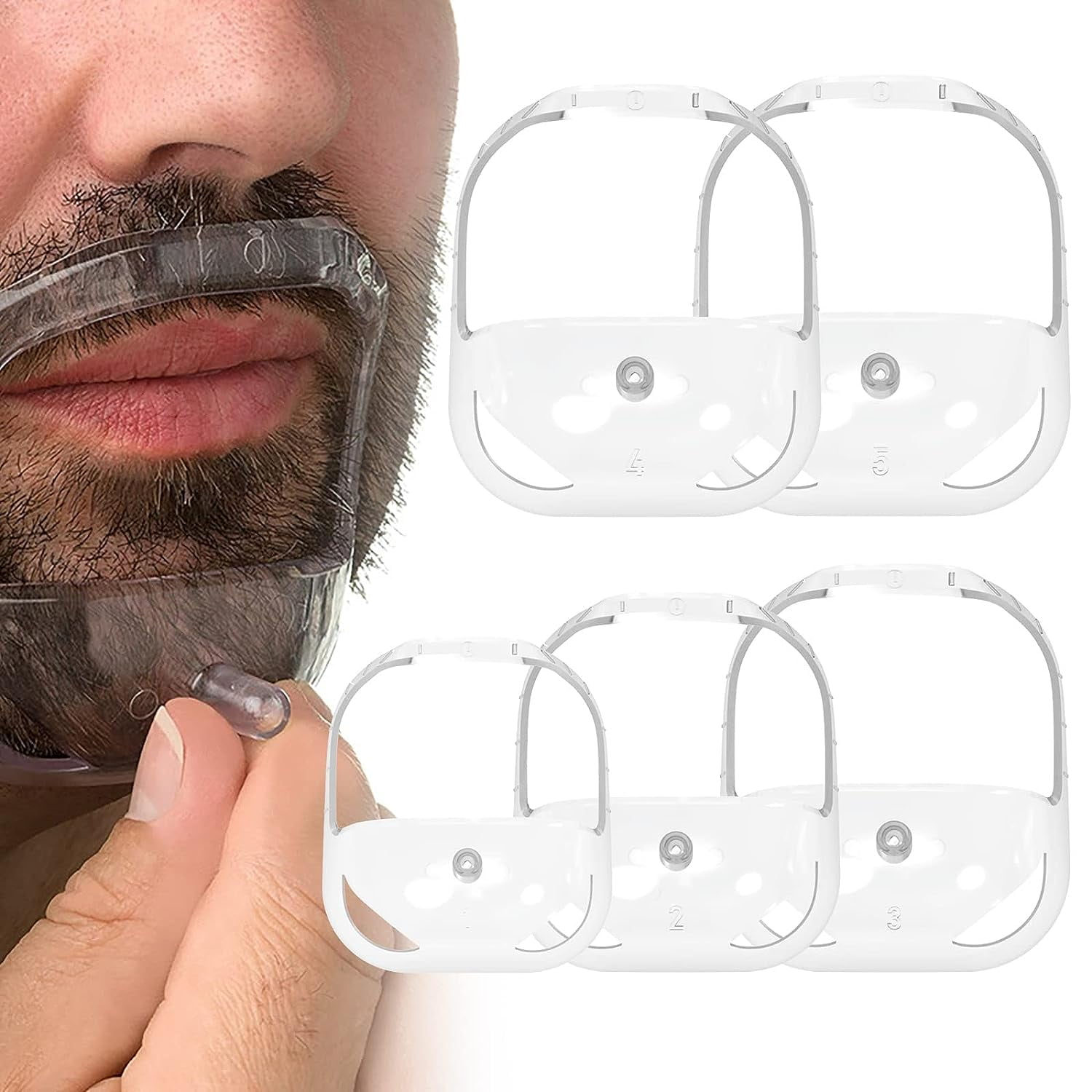Shaving Template for Men with 5 Different Sizes, Beard Guide Shaper ...