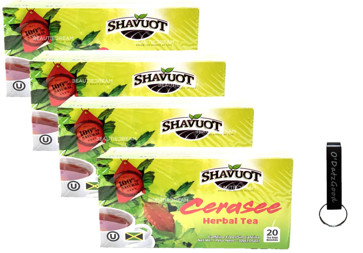 Shavuot Cerasee Tea 20 Tea Bags (30g) Pack of 4 Packaged w/ ODatzGood - Walmart.com