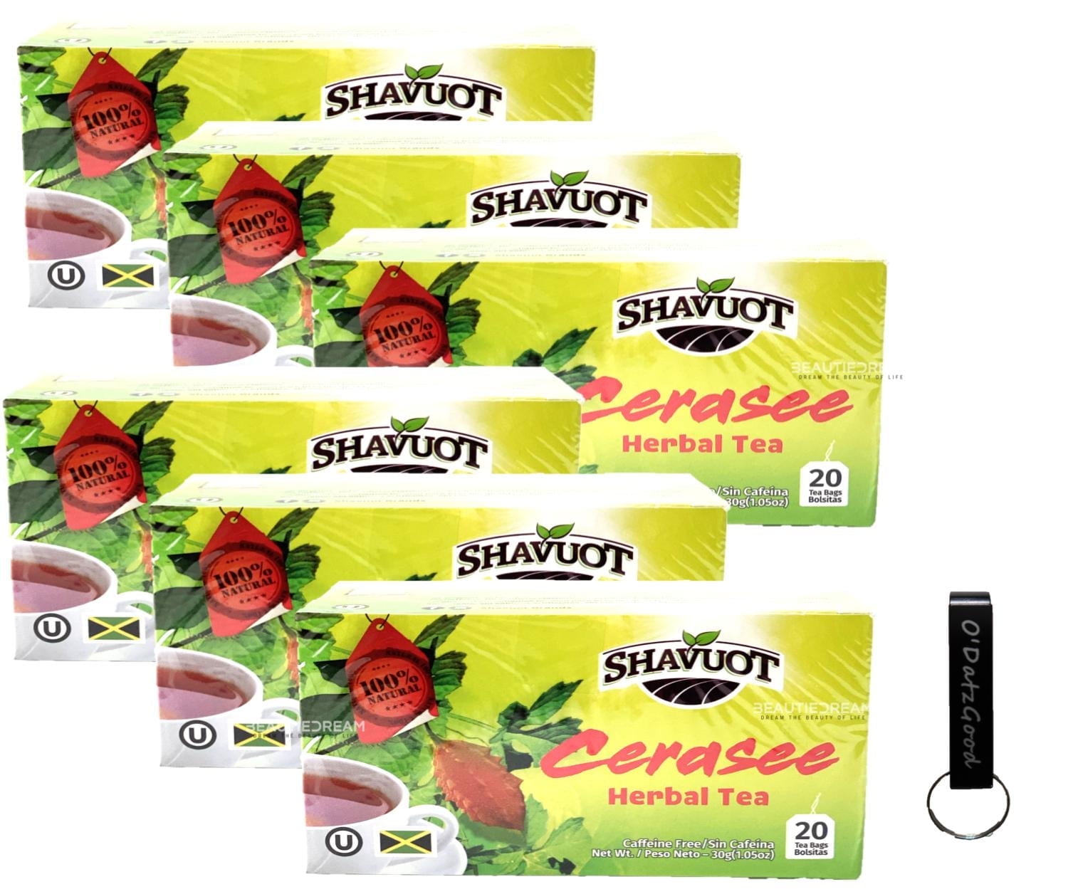 Shavuot Cerasee Tea 20 Tea Bags (30g) Pack of 6 Packaged w/ ODatzGood - Walmart.com