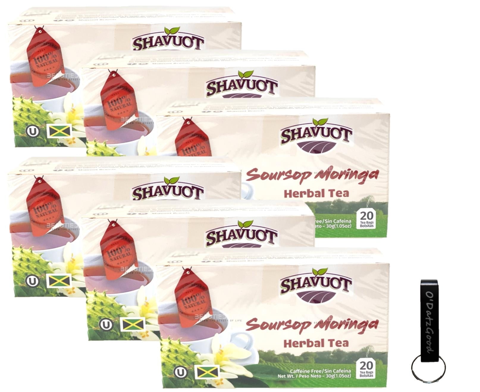 Shavuot Soursop Moringa Tea 20 Tea Bags (30g) Pack of 6 Packaged w/ ODatzGood - Walmart.com