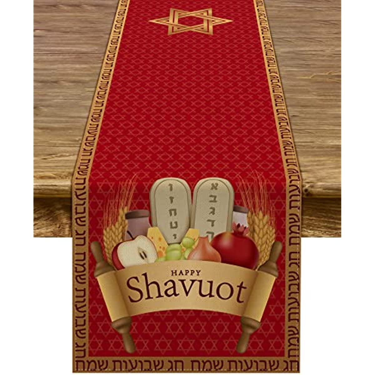 Shavuot Table Runner The Feast of Weeks Tablecloth Jewish Pilgrim ...