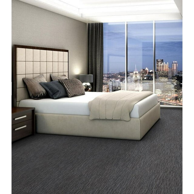 Shaw Revived 24-in x 24-in Medium Blue Restore Pattern Adhesive Carpet ...