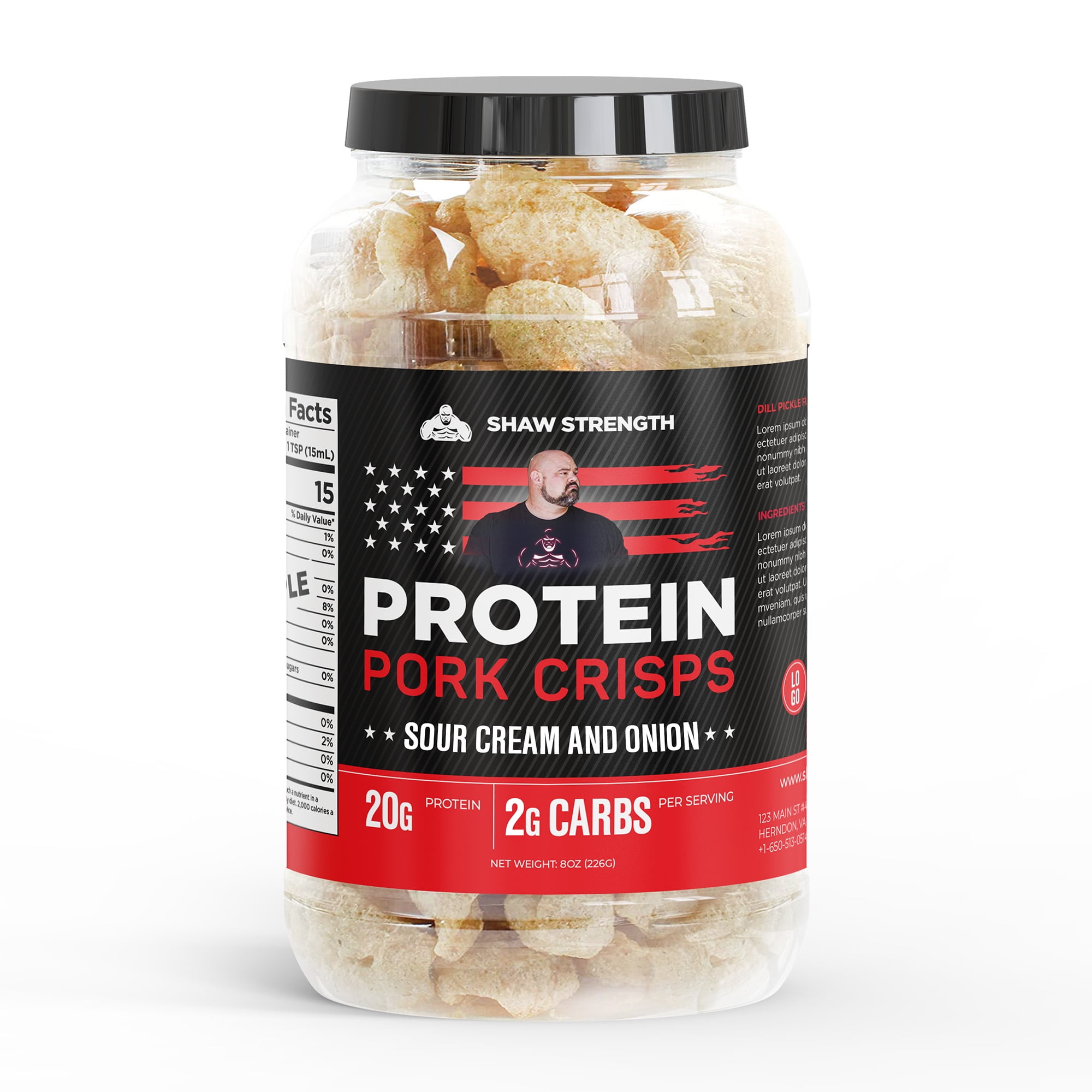 Shaw Strength Protein Pork Rinds (Sour Cream, 8oz); Developed for World ...