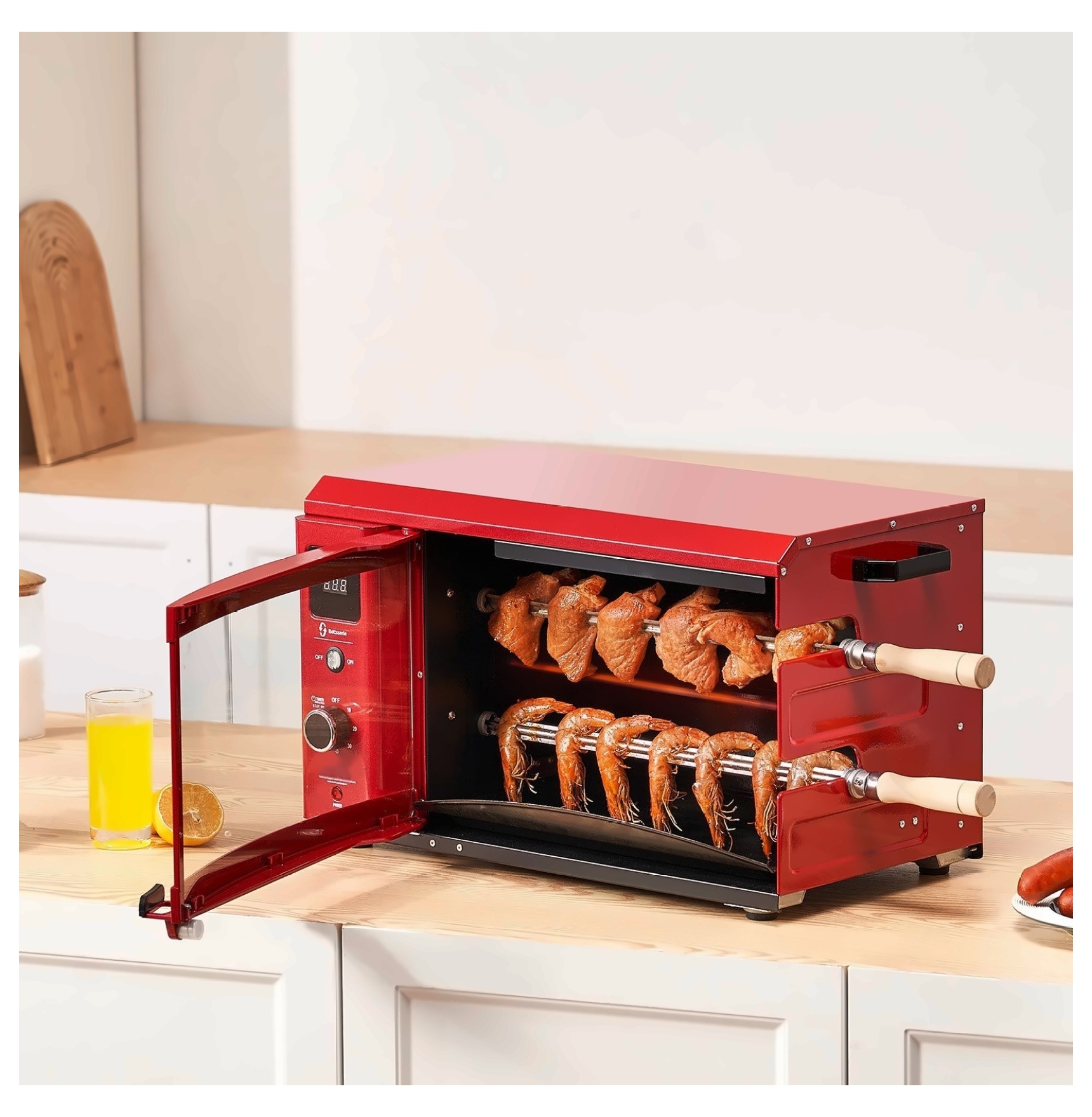 Shawarma Grill Machine, 2 Skewers Electric Doner Kebab Oven, Vertical ...