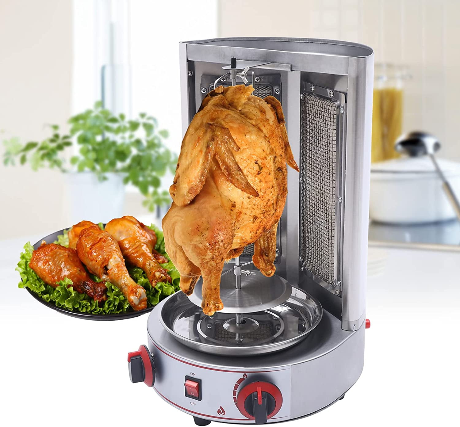 Shawarma Grill Machine Countertop Vertical Rotating Rotisserie Shawarma ...