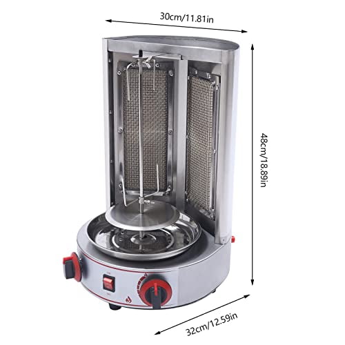 Shawarma Machine, Gas Vertical Gyro Rotisserie Oven Meat Broiler with 2 ...