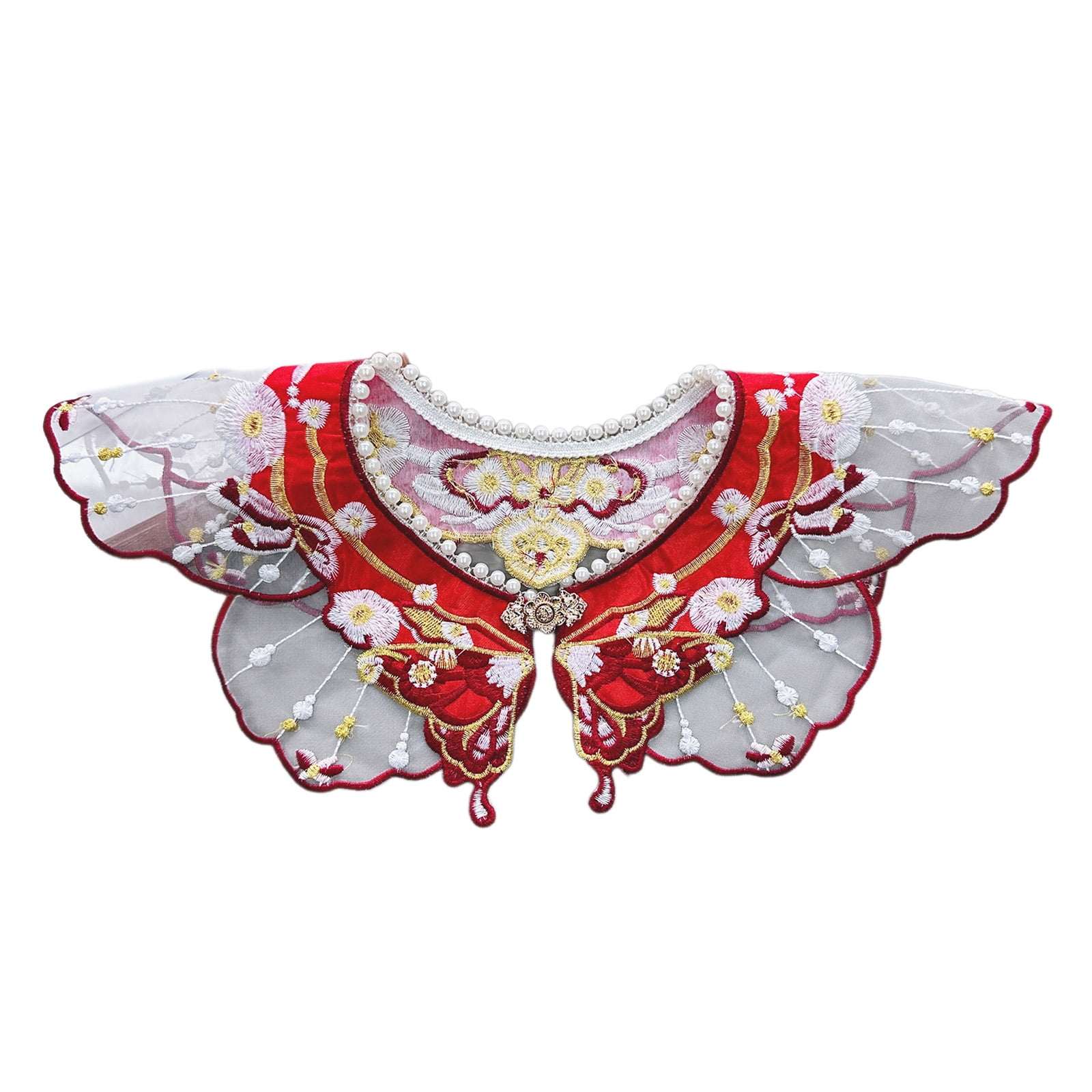 Shawl False Collar Yunjian Embroidery Pearls Floral Detachable Collar ...