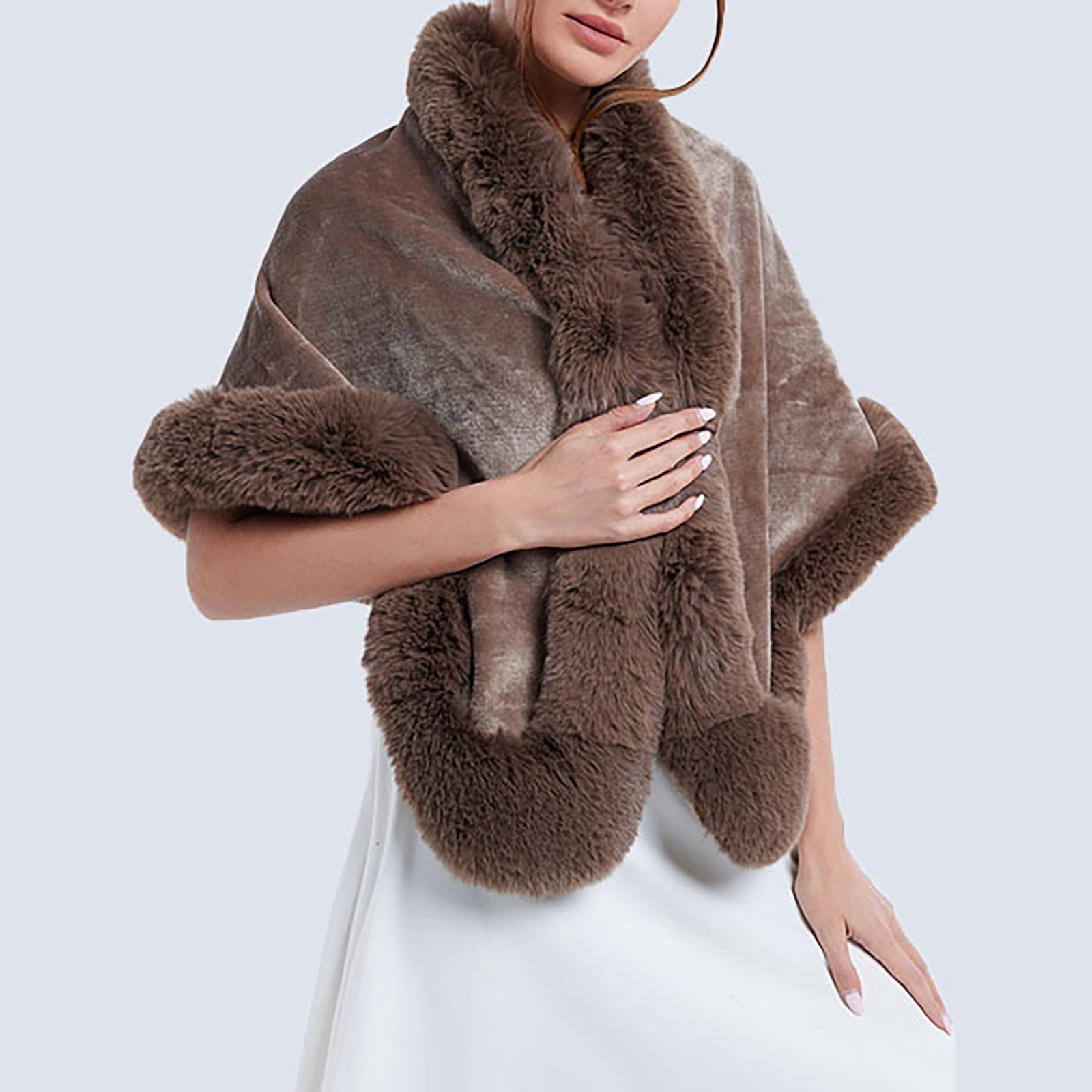 Shawl For Women With Collar Scarf Wrap Evening Cape For Winter Coat ...